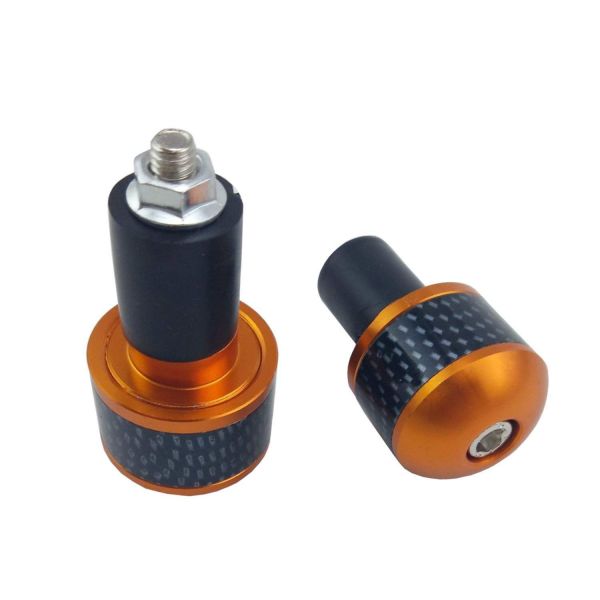 EMBOUT DE GUIDON ALU CNC CARBON MOTO